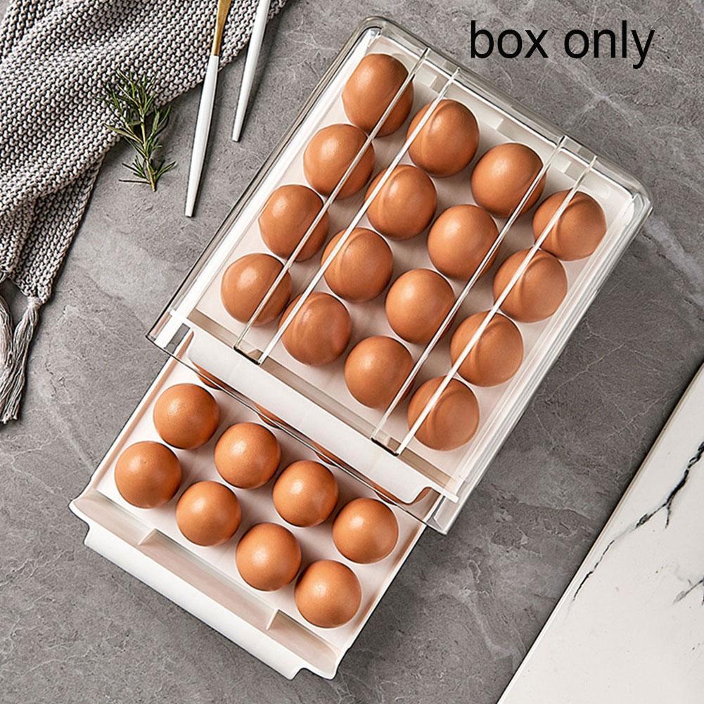 32 Grids Egg Storage Box Fridge Transparent Double... – Grandado
