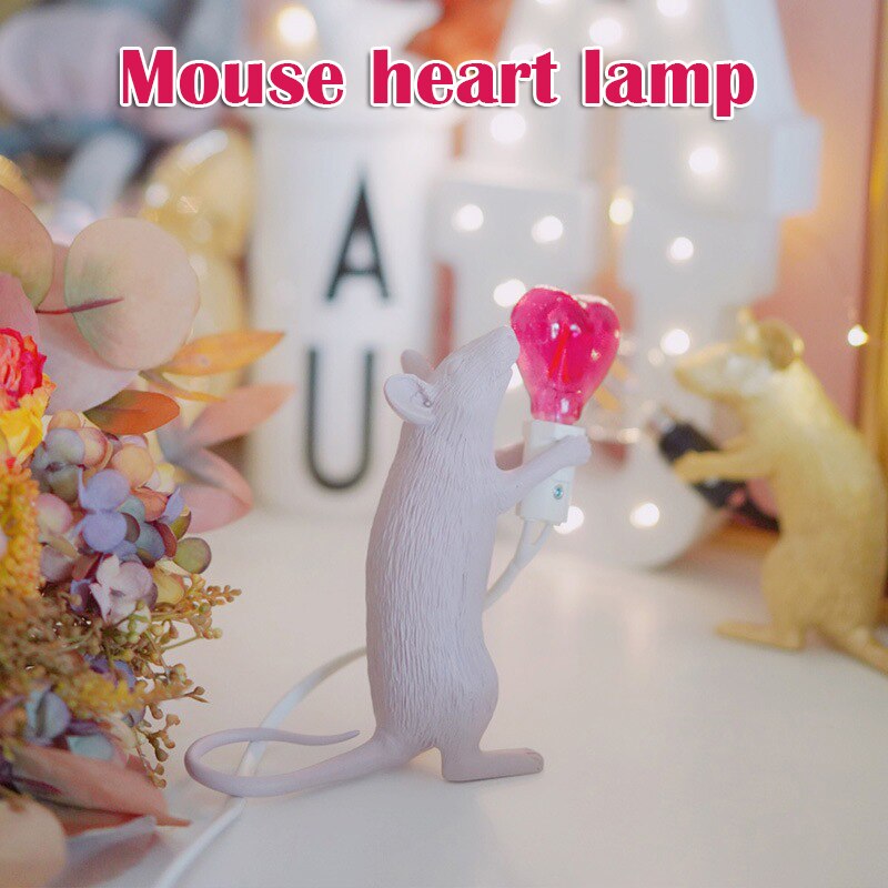Lámpara de mesa para ratón de animales de resina n... – Grandado