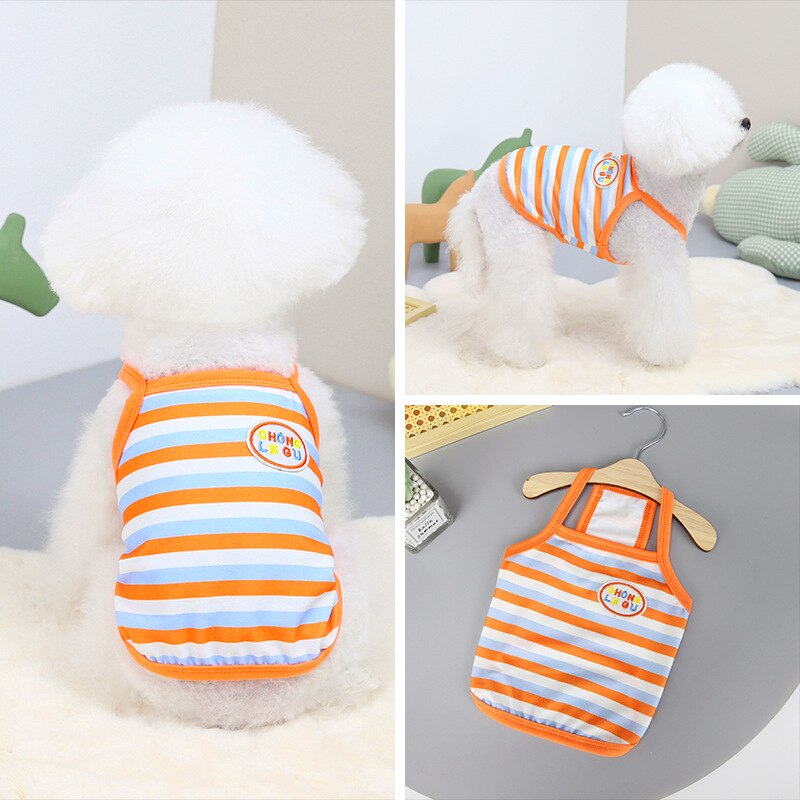 2022 Puppy Summer Clothes Sleveless Stripe Pet Dog... – Grandado