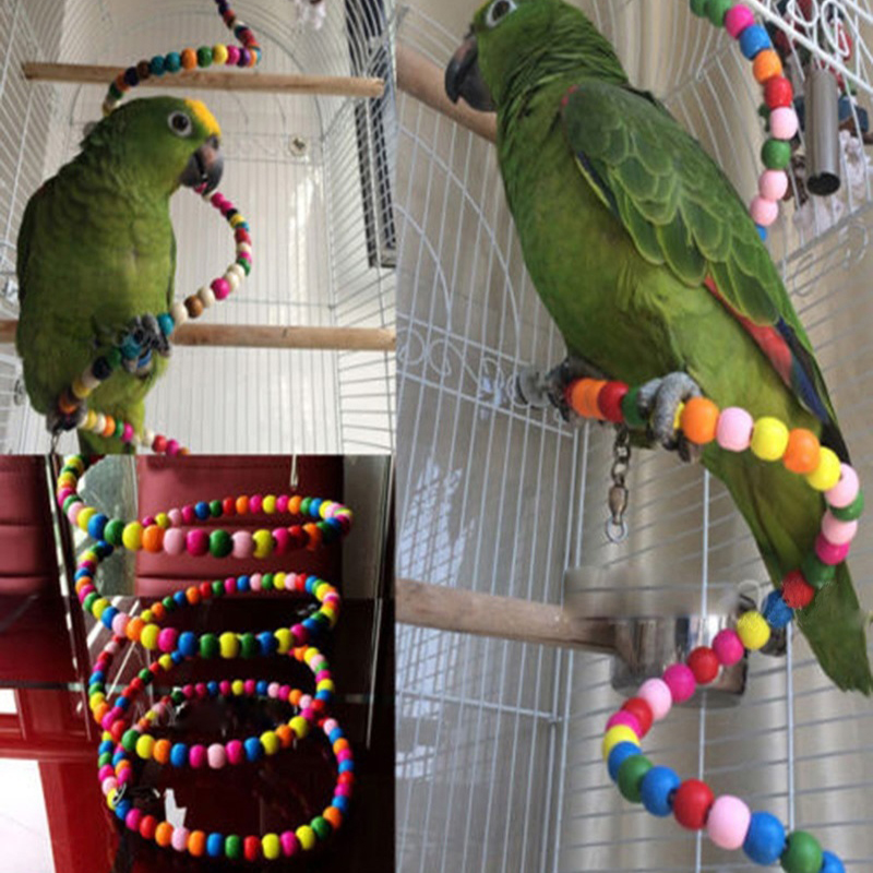 Pet Parrot Toy Bouncing Cage Bird Hanging Spiral L... – Grandado