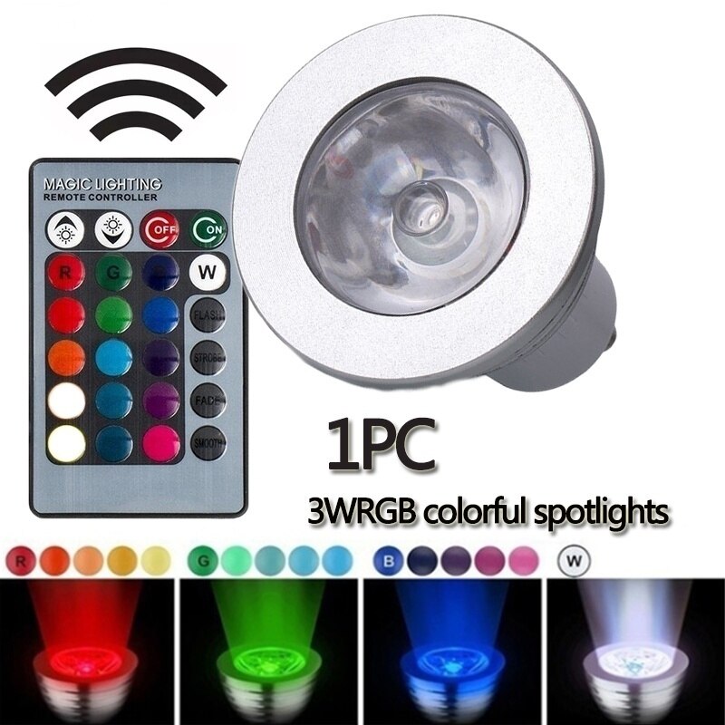16 mudança de cor rgb lâmpada led magia lâmpada le... – Grandado