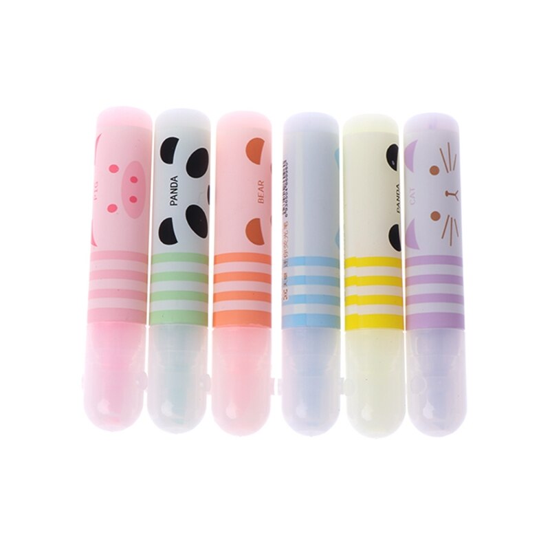6 Colors Cute Animals Panda Cat Mini Highlighter P... – Grandado