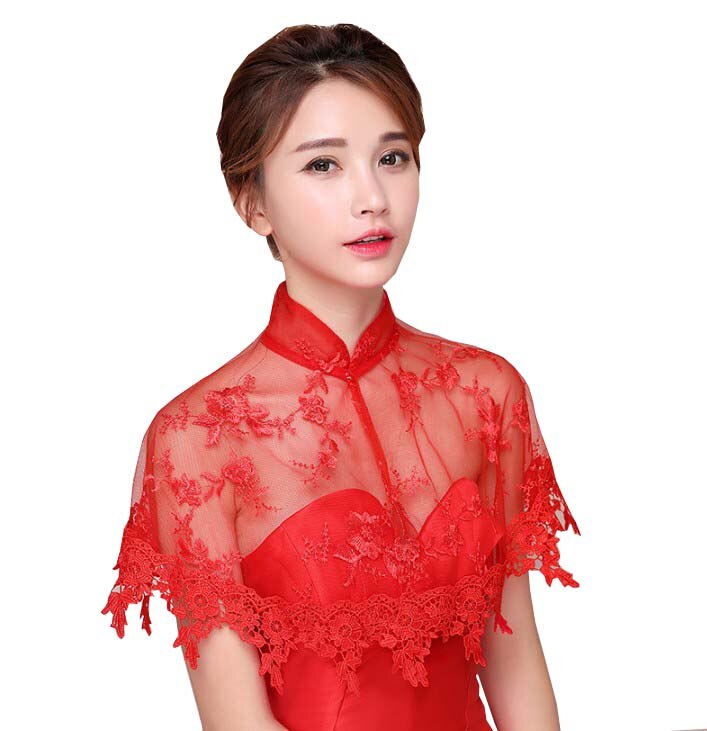 Cheongsam Hoge Hals Zwart Rood Ivoor Bridal Vestid... – Grandado