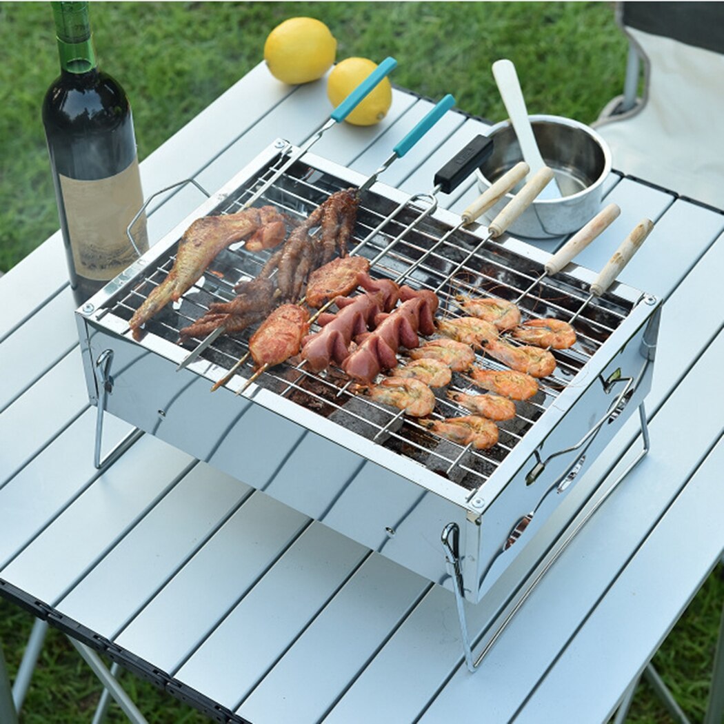 Houtskool Barbecue Grill Rvs Non-stick Barbecue La... – Vicedeal