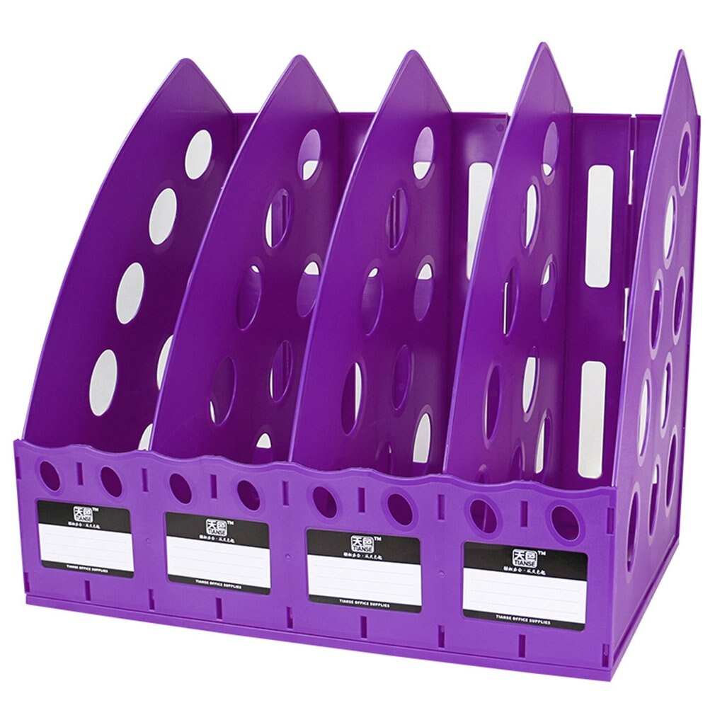 TIANSE TS-1306 Plastic Bookshelf 4 Section Divider... – Grandado