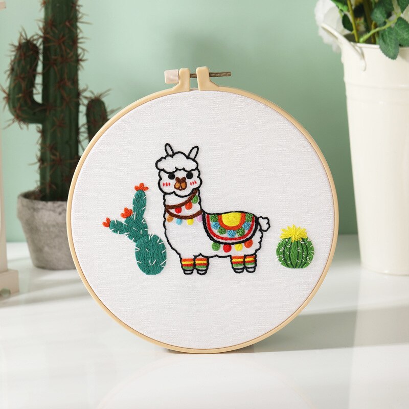 Cute Alpaca Embroidery Kit DIY Needlework Alpaca w... – Vicedeal