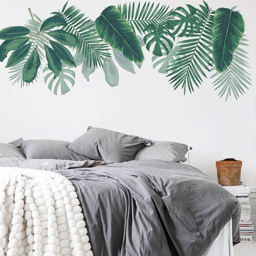 Household Green Leaf Wall Sticker Background Livin... – Grandado