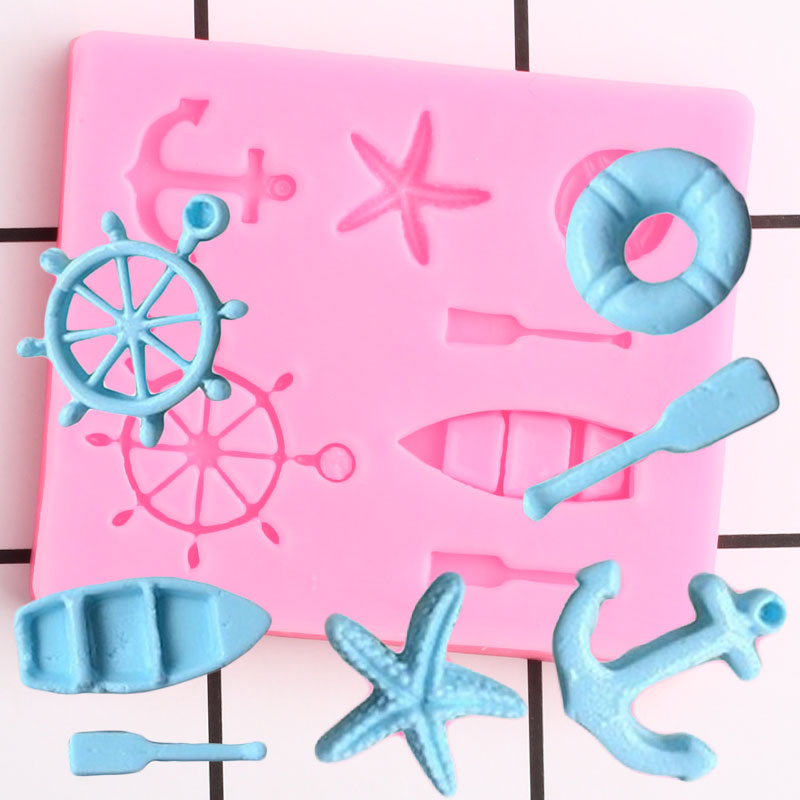 3D velero moldes de silicona estrella de mar ancla... – Grandado