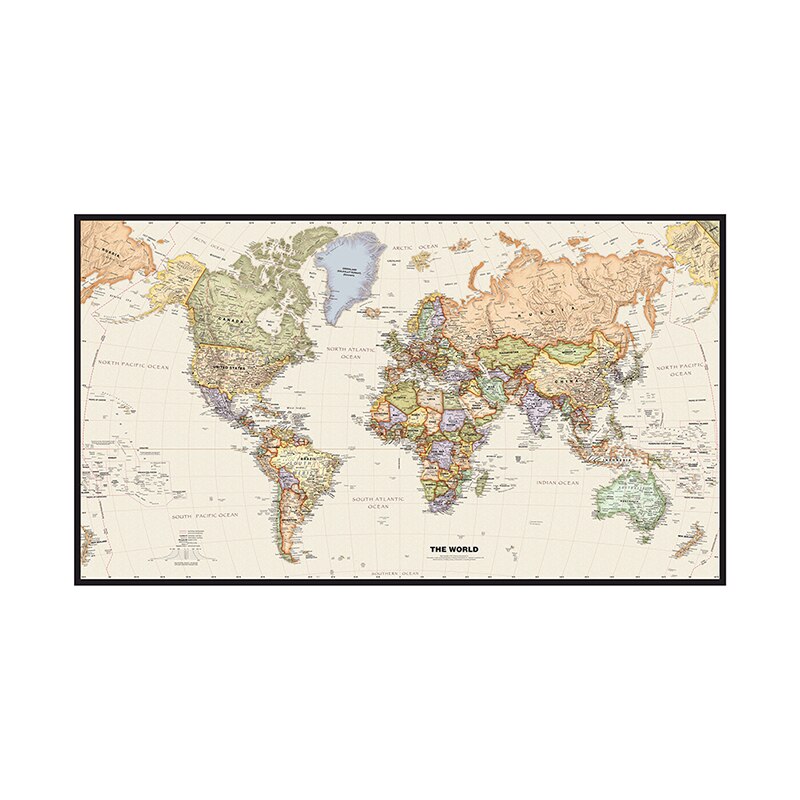 225*150 The World Map Detailed Picture Vintage Wal... – Vicedeal