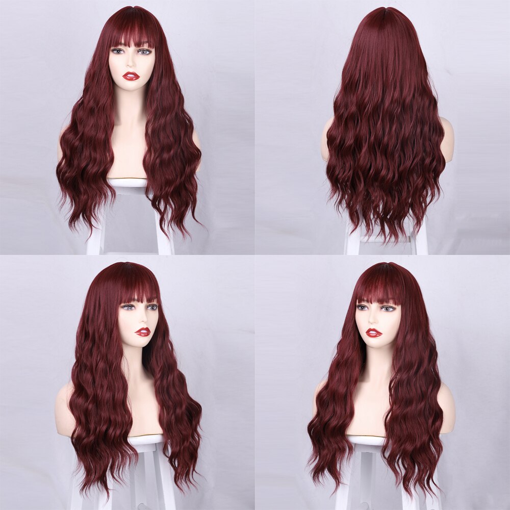 AISI HAIR 26inches Natural Wave Long Wig Black Wig... – Grandado