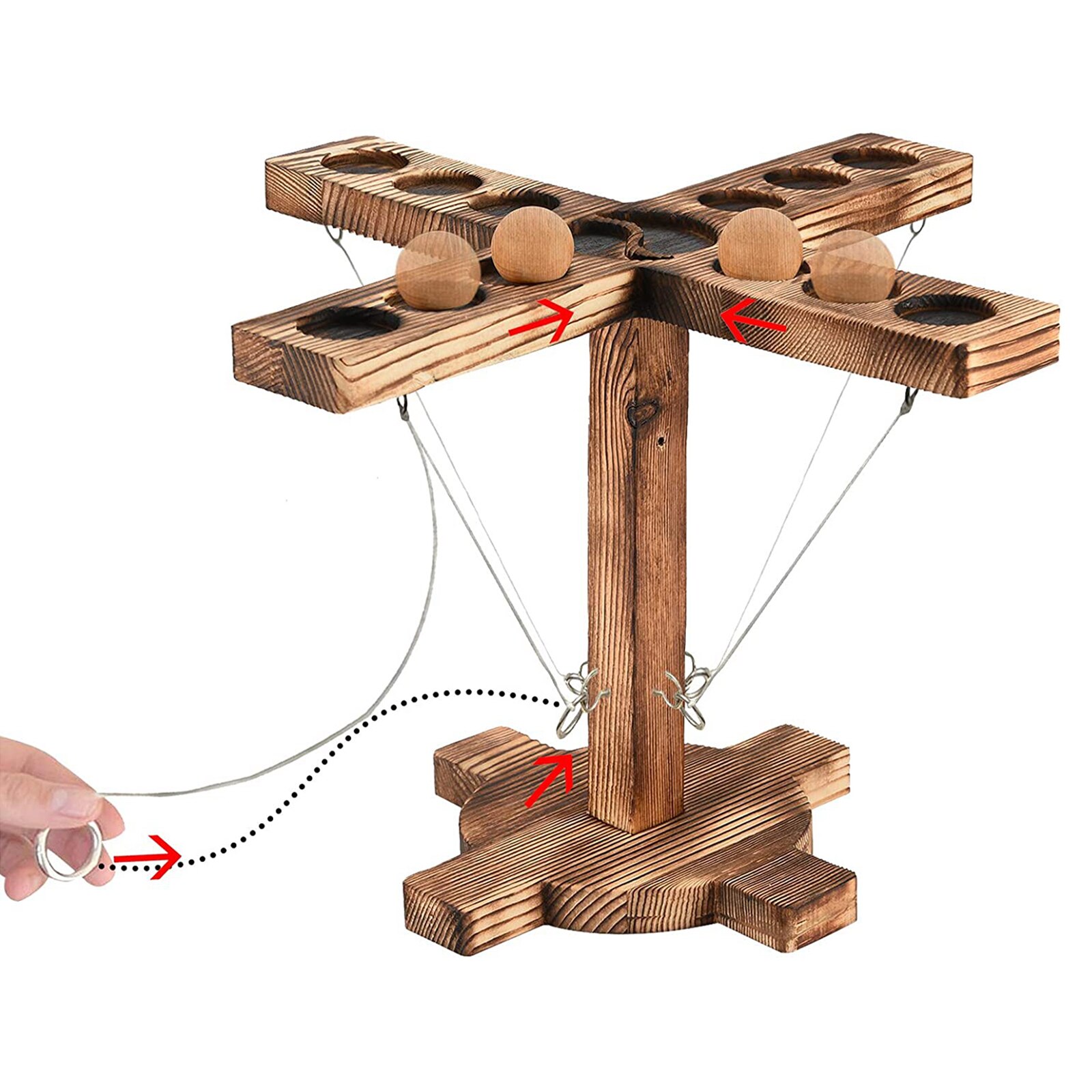 Wood Hook & Ring Toss Bars Game, Interactive Game ... – Grandado