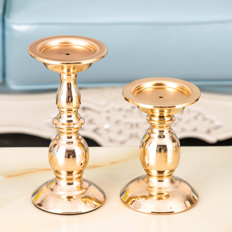 Gold Candle Holders Metal Candlestick Flower Vase ... – Vicedeal