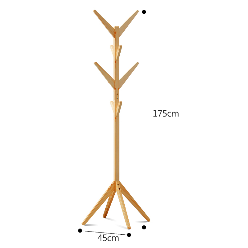 Wood Coat Rack Floor Standing Clothes Hanger Rack ... – Grandado