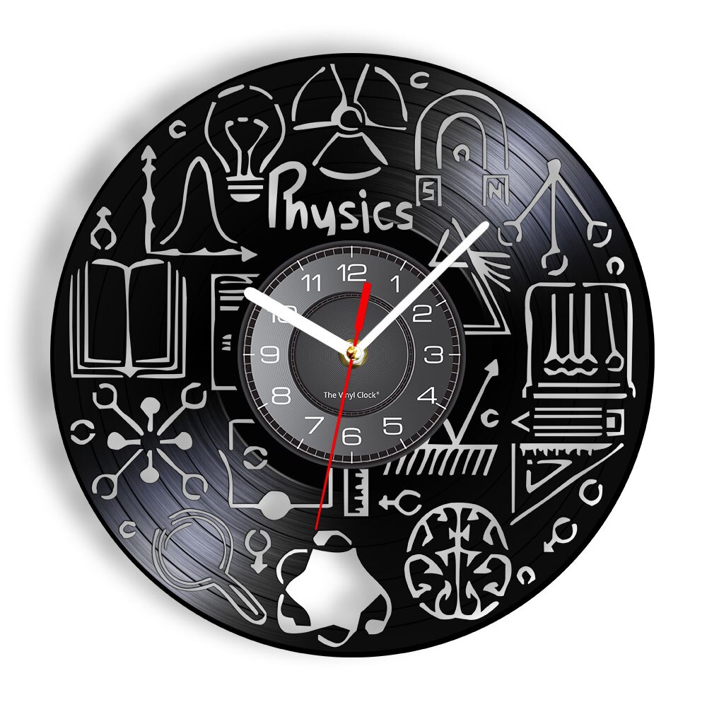 Physics Vinyl Record Wall Clock Study Theme Classr... – Grandado