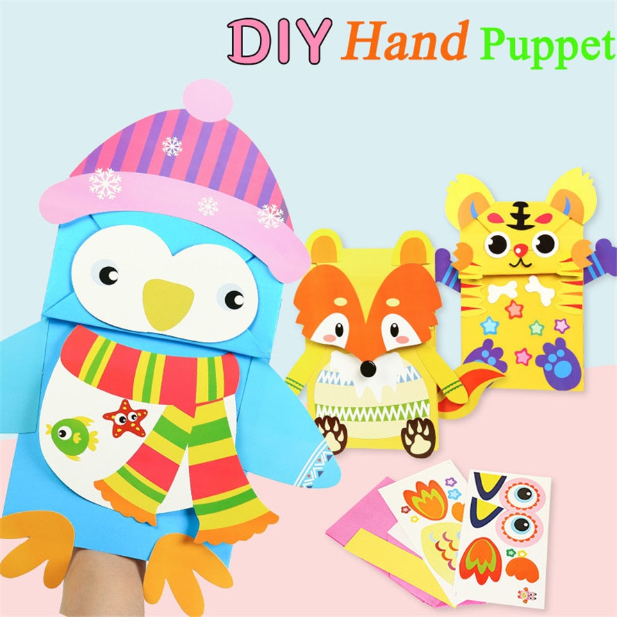 2Pcs/set Kids DIY Handmade Hand Puppets Cartoon An... – Grandado