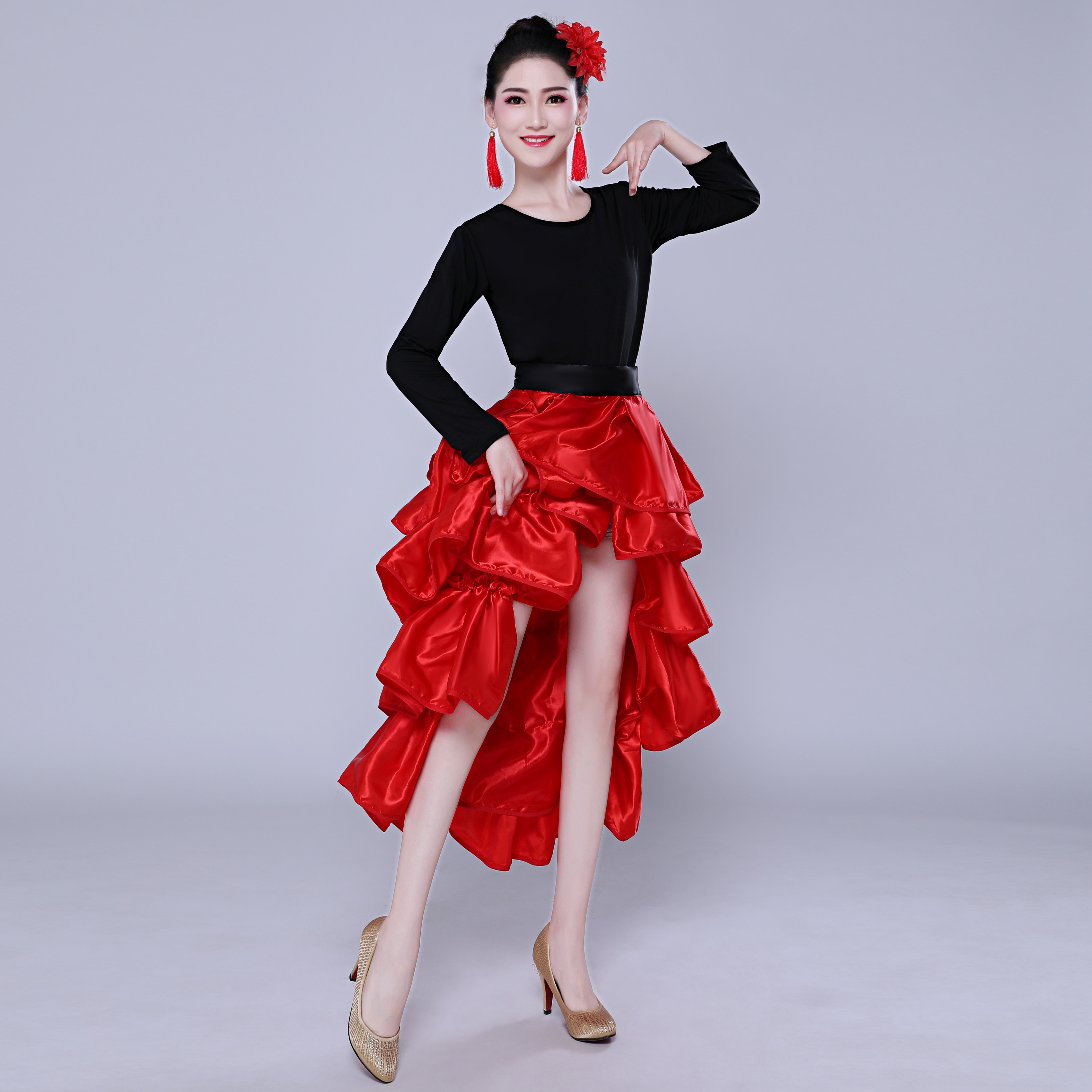 Female Party Ballroom Dance Dress Spanish Flamenco... – Grandado