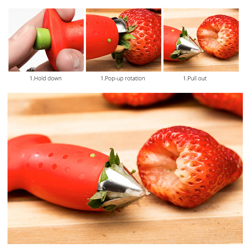 Erdbeere Berry Stem Blätter Huller Gem Remover Rem... – Vicedeal