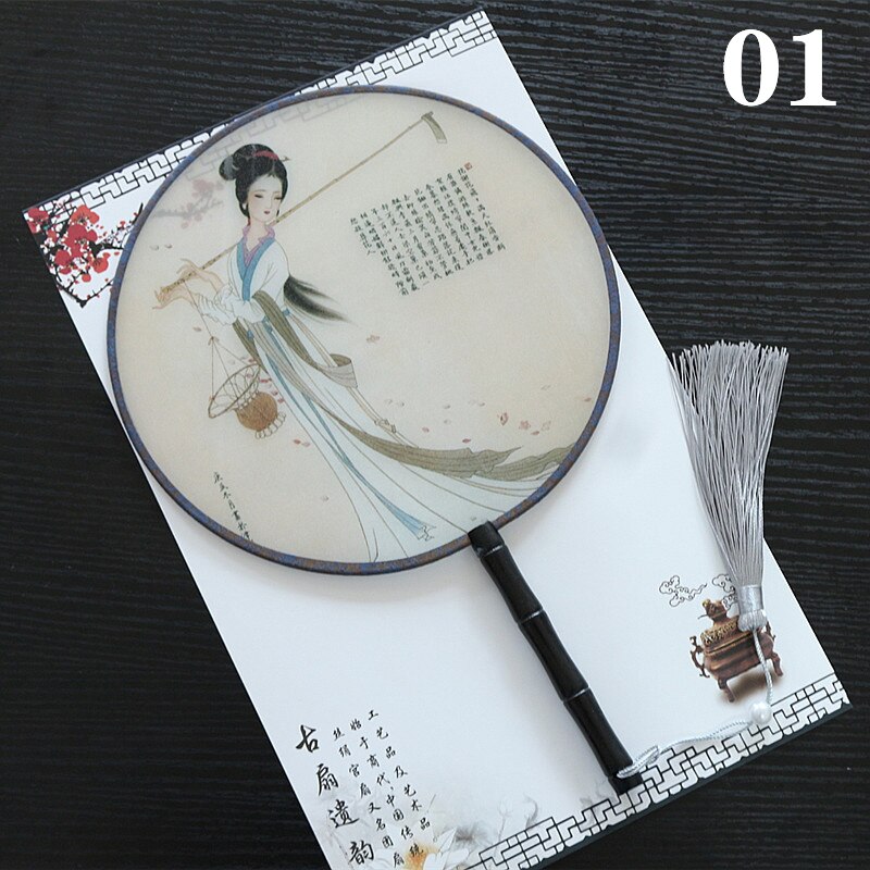 Hanfu Circular Fans Vintage Tassel Long Handle Anc... – Vicedeal