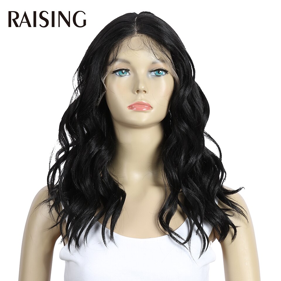 Raising Body Wave Black Hair Wig Synthetic Lace Fr... – Grandado