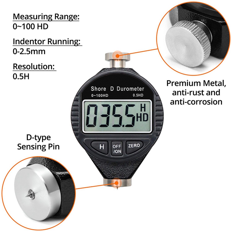 0-100HD Shore D Hardness Durometer Digital Duromet... – Grandado
