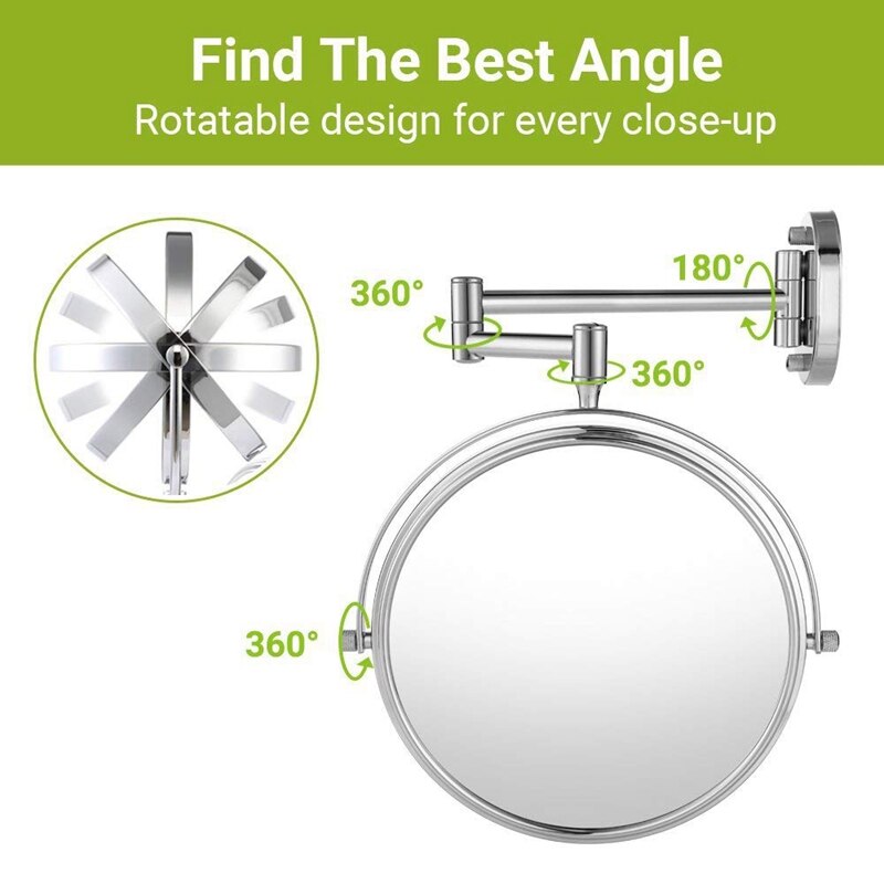 Extendable 8 Inch Double Sided Bathroom Mirror Sma... – Grandado