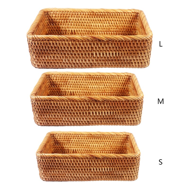 Rectangular Hand-woven Basket Rattan Candy Storage... – Vicedeal