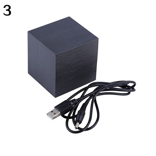 Modern Wooden Cube Digital LED Thermometer Timer C... – Grandado