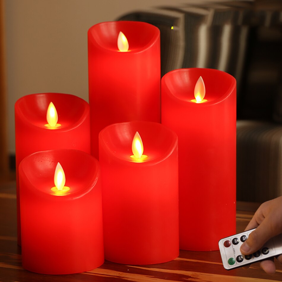Dancing Flame Electronic Red Candle Light With Rem... – Grandado