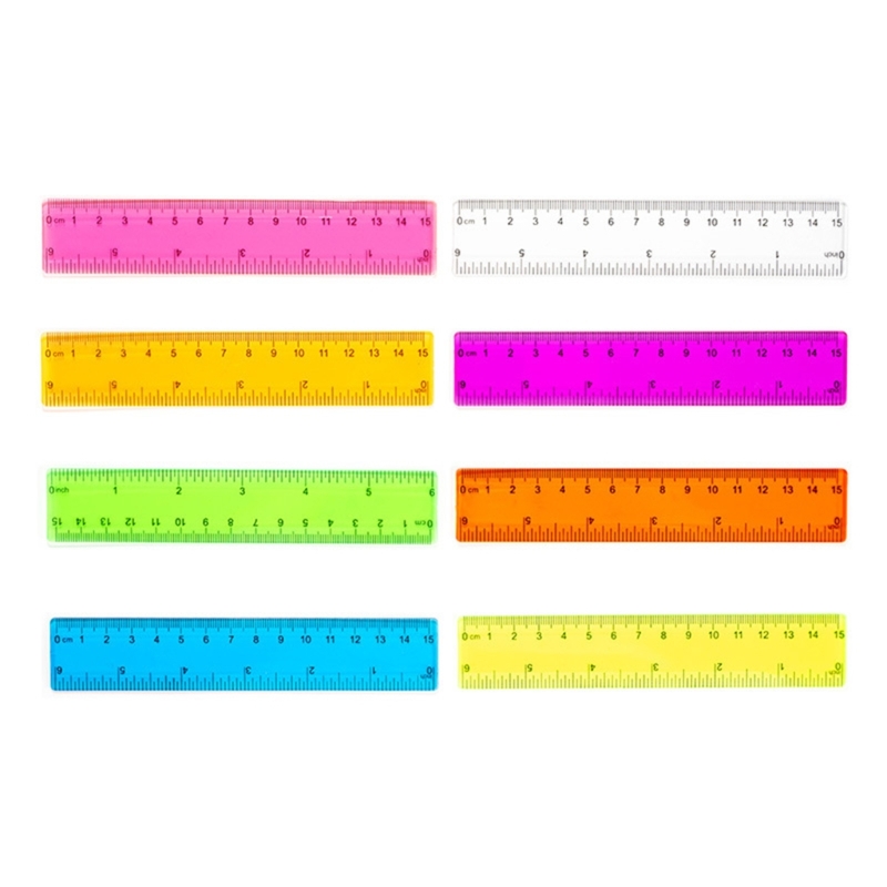 8- pack 6 cm linjaler liten linjal blandade färger... – Grandado