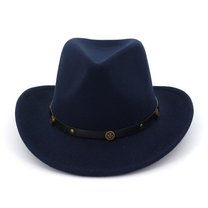 Qbhat höst vinter ullfilt western cowboyhatt rulle... – Grandado