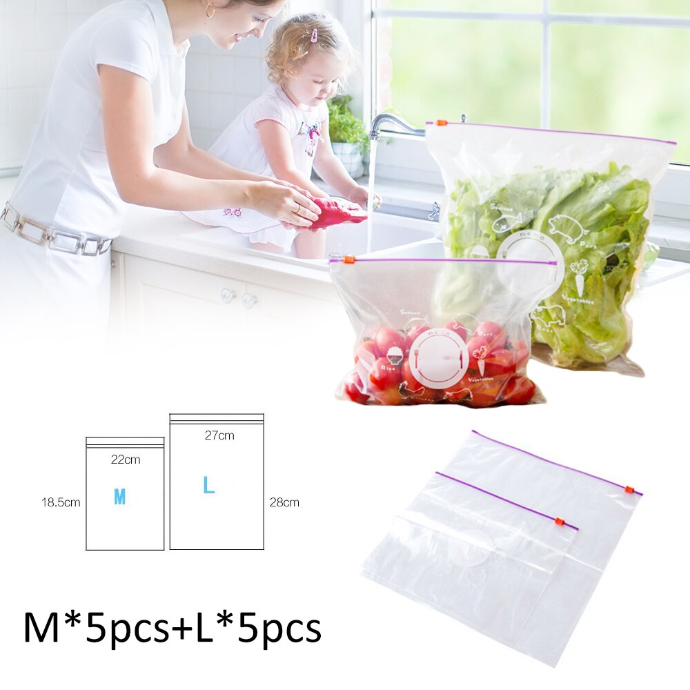 10/20pcs /Set Organizer Reusable Fresh Zipper Bag ... – Grandado