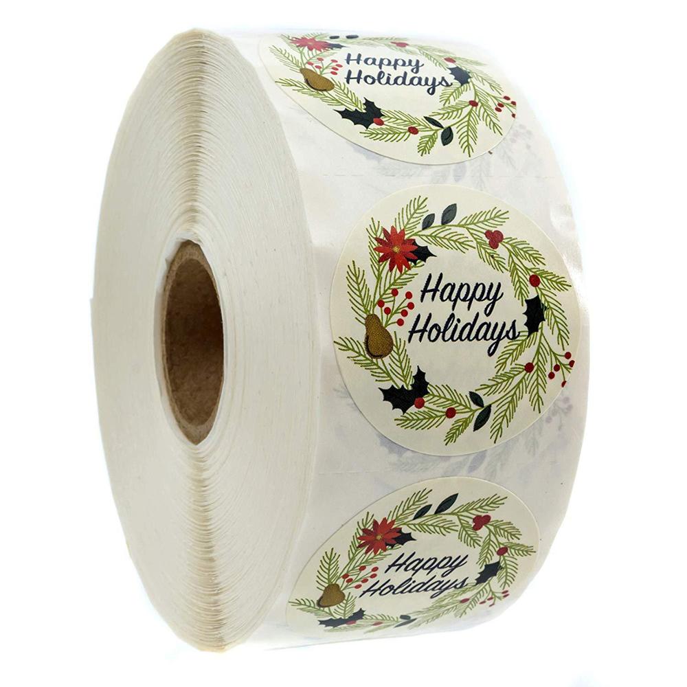 500pcs/roll labels stickers Happy Holidays Sticker... – Grandado