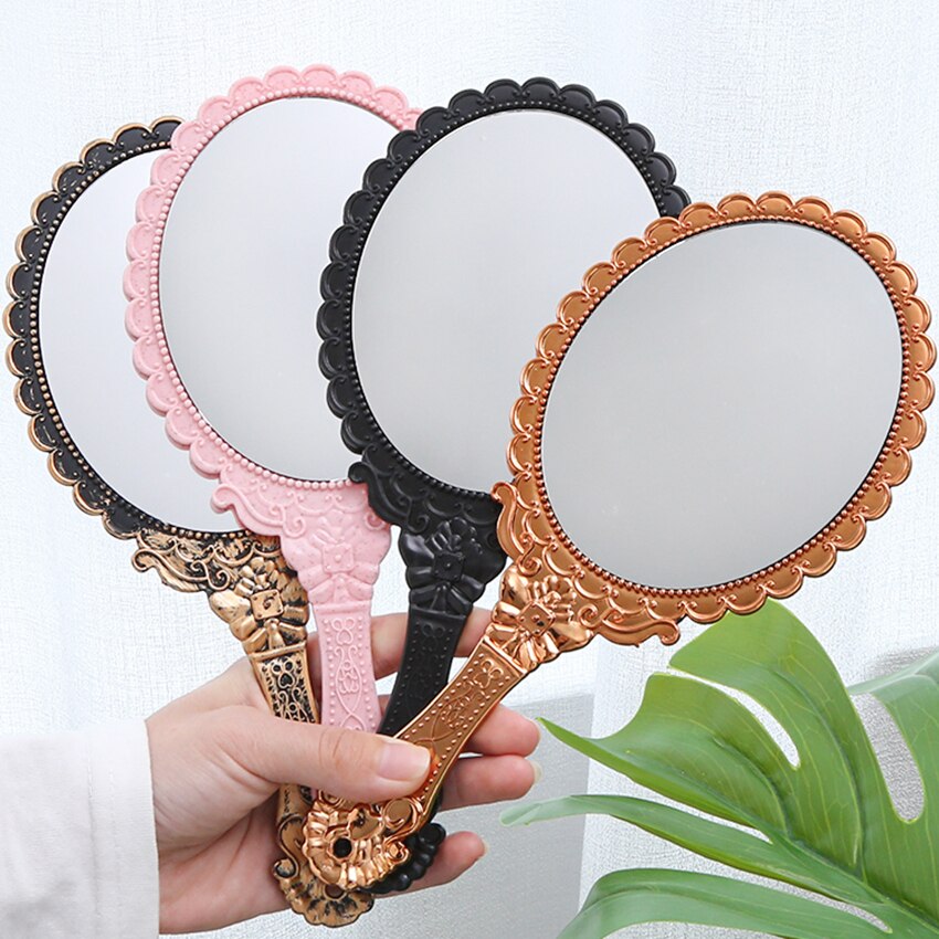 Oval Hand Mirror Vintage Handheld Mirror with Hand... – Vicedeal