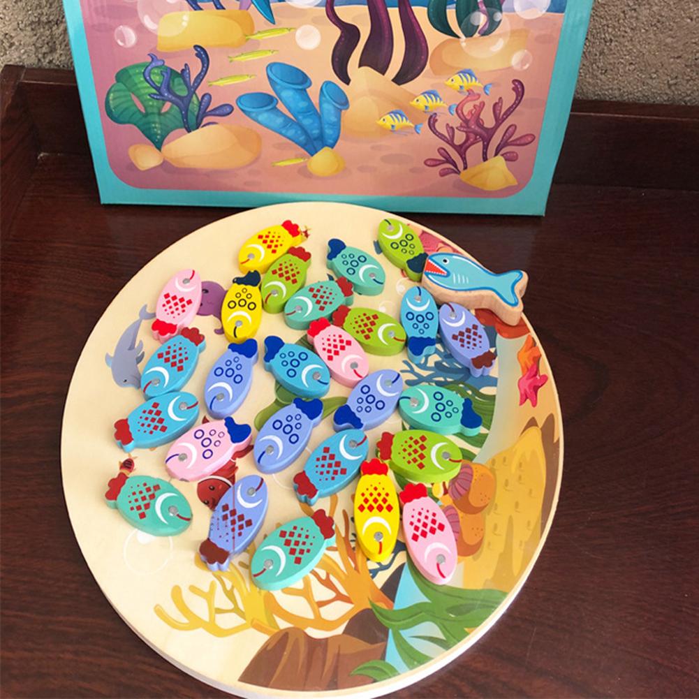 Magnetic Wooden Fishing Board Game Letter Fish Cat... – Grandado