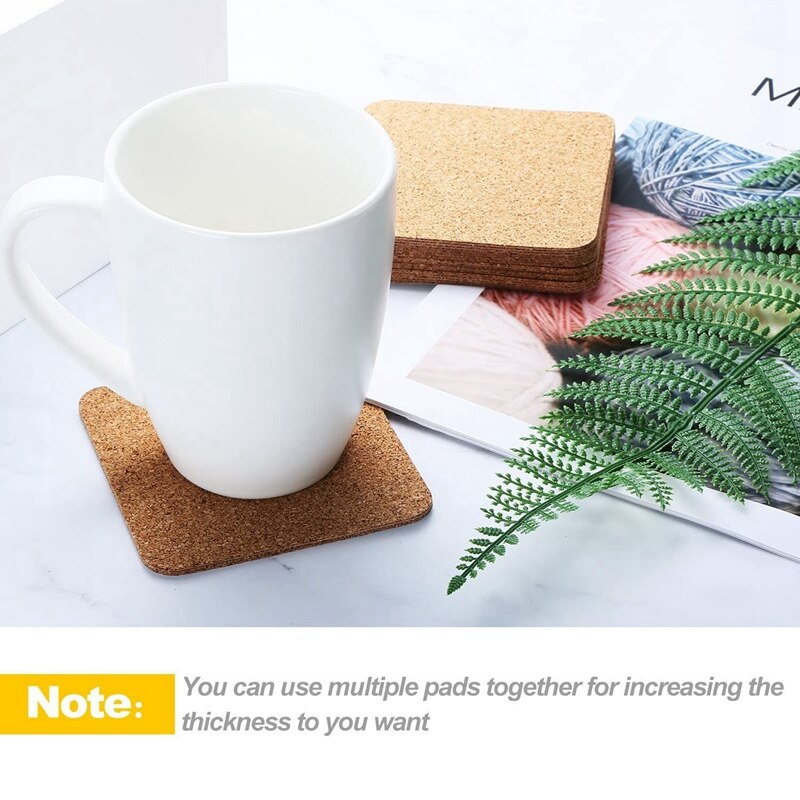 100 stk firkantede selvklebende korkunderlag firka... – Grandado