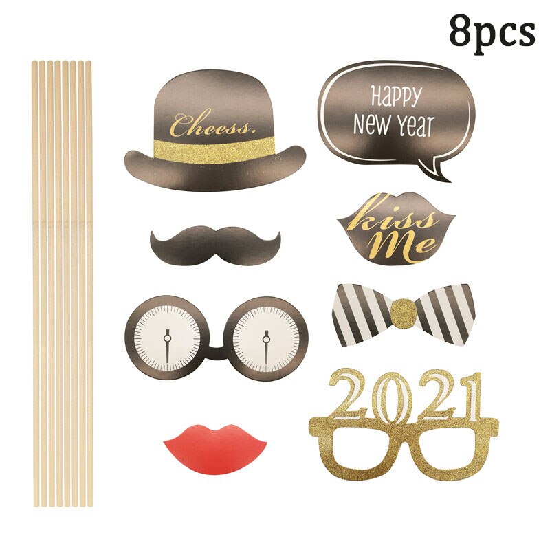 Happy Year Photo Booth Props Christmas Eve Party D... – Vicedeal