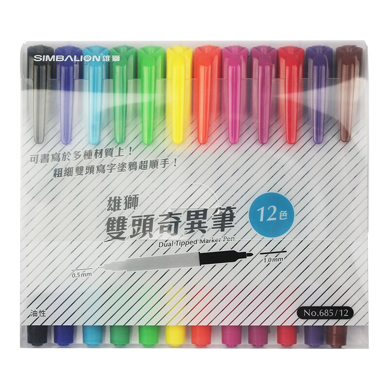 12 Pcs SIMBALION 12 Farben Dual-Gekippt Marker Sti... – Grandado