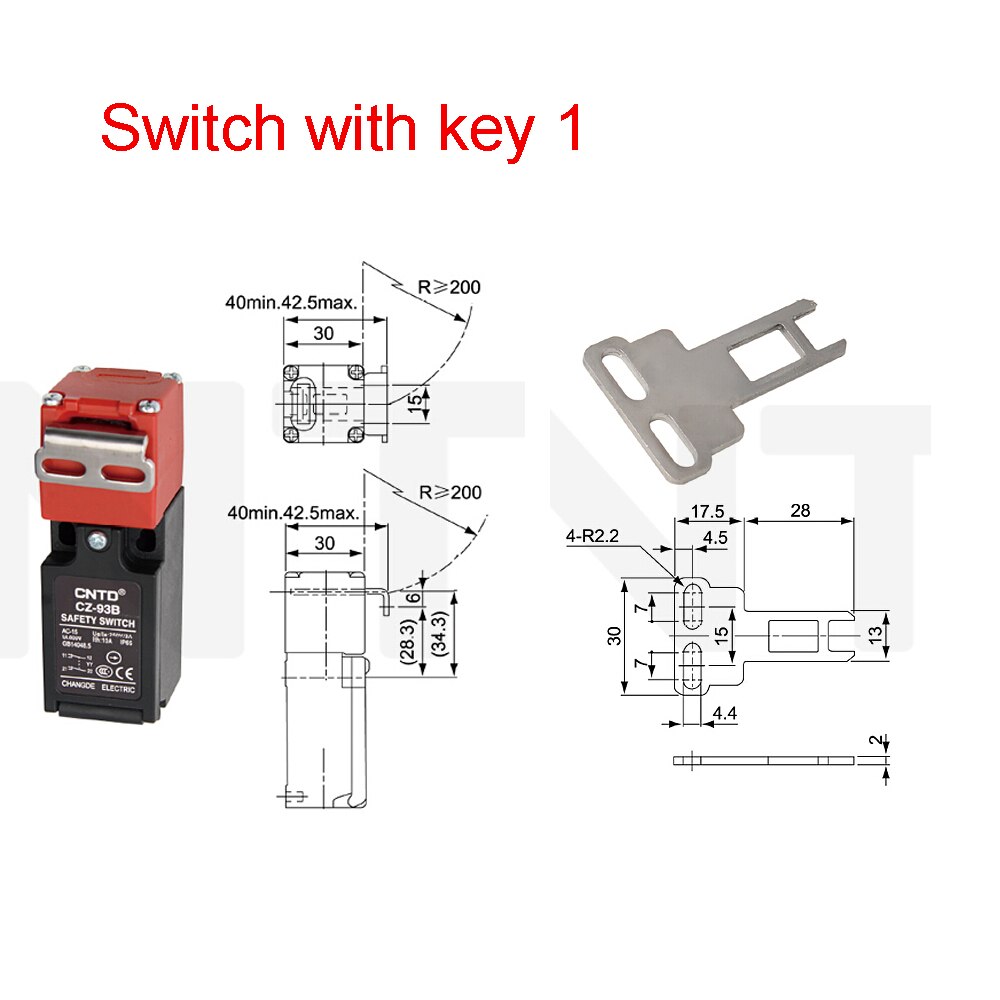 CZ-93B 2B (2NC) Safety Key Interlock Switch – Vicedeal