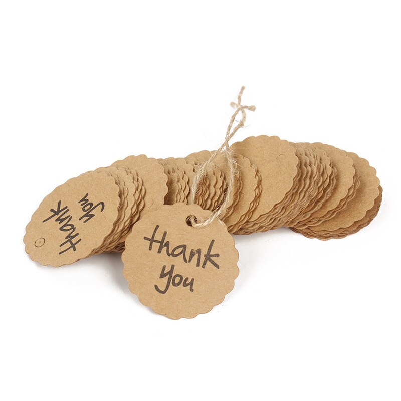 100pcs 40mm Round Scalloped Kraft Paper Card Tag D... – Grandado