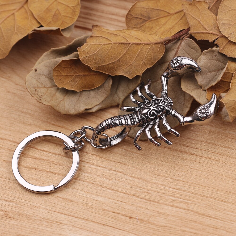 Silver Black Cool Scorpion Animal Pendant Key Chai... – Grandado