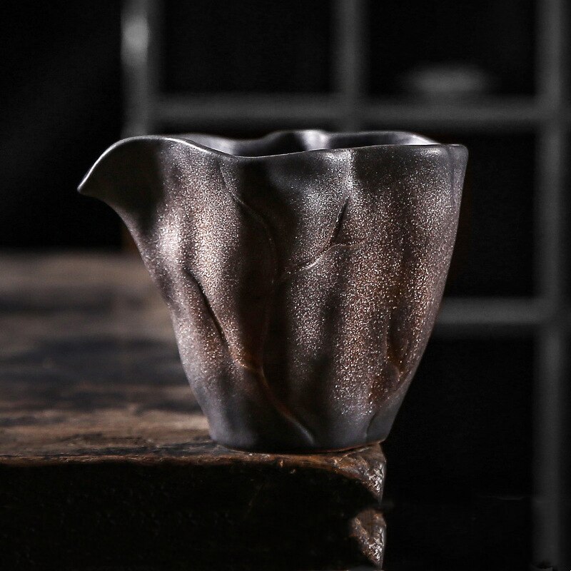 Iron Glazed Lotus leaf Handmade Pottery Fair Cup T... – Grandado