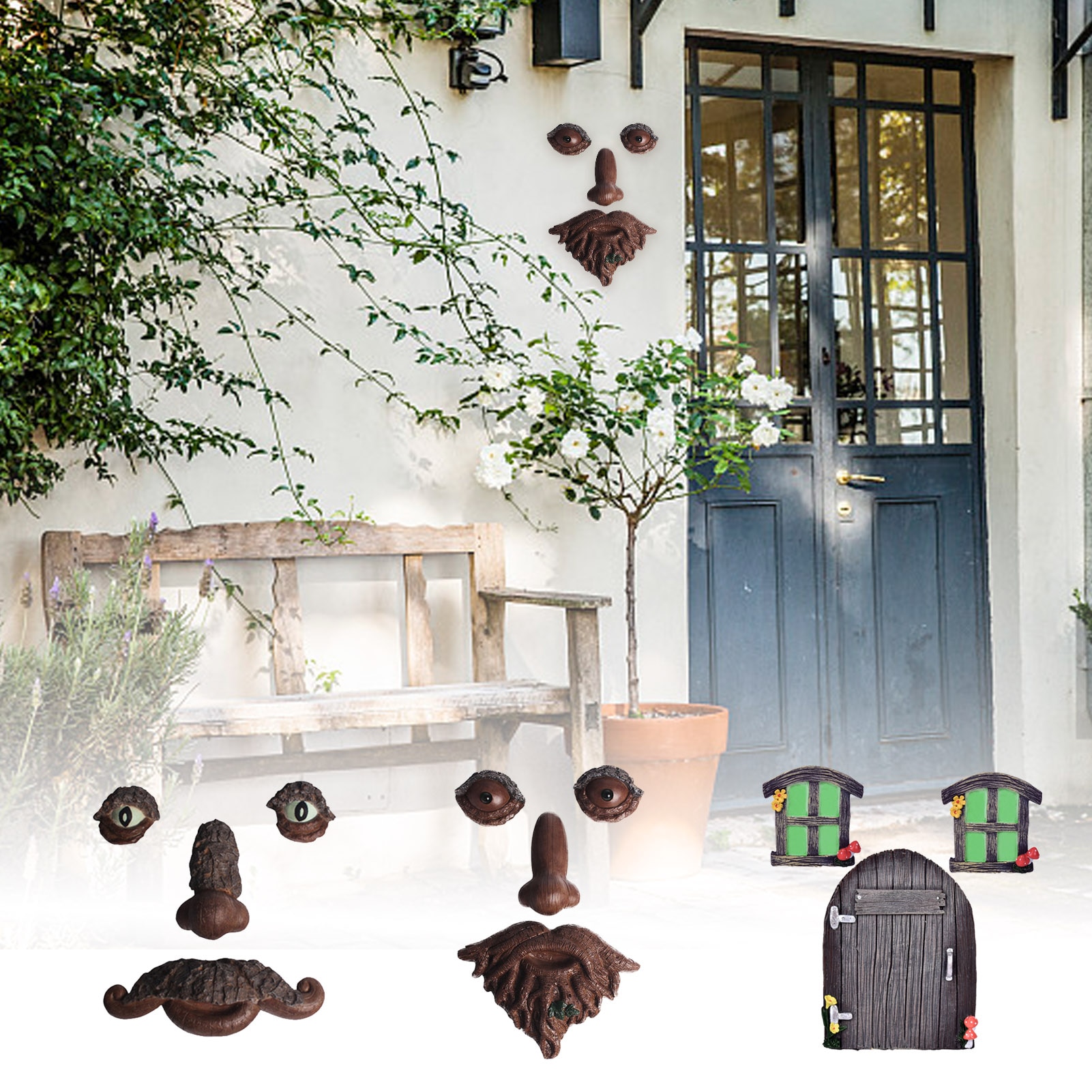 Outdoor Tree Face Decor Old Man Tree Hugger Resin ... – Grandado