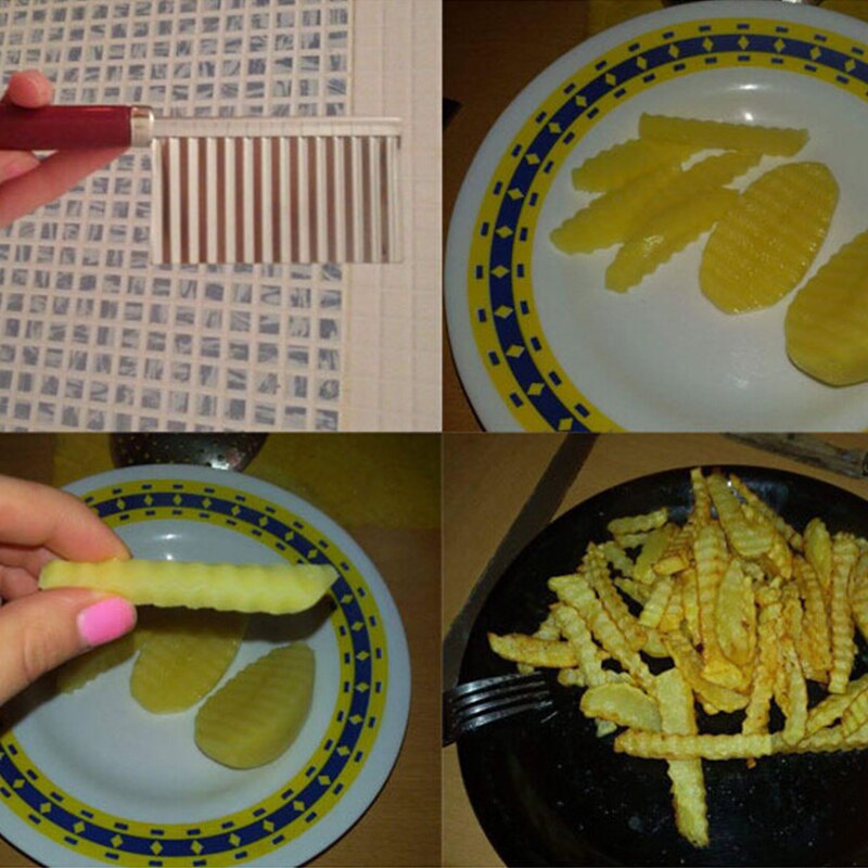 french fry Cutter Stainless Steel Potato Wavy Edge... – Grandado