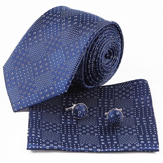 Tailor Smith Navy Necktie Silk Formal Hanky Cuffli... – Grandado