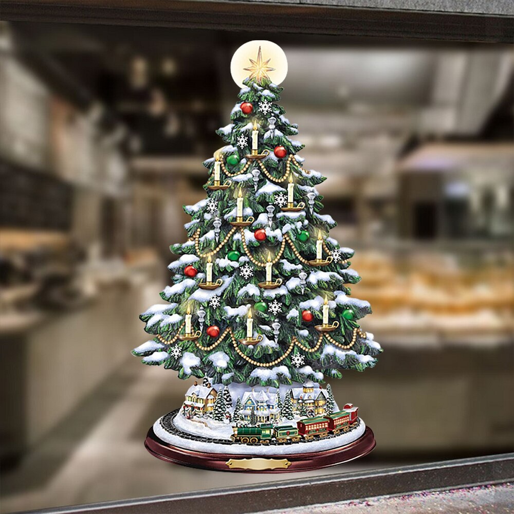 Crystal Christmas tree wall stickers rotating trai... – Grandado