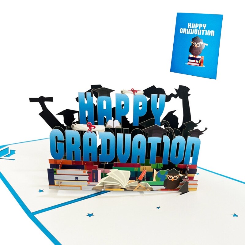 3D Happy Graduation Pop up Card Blessing Message G... – Vicedeal