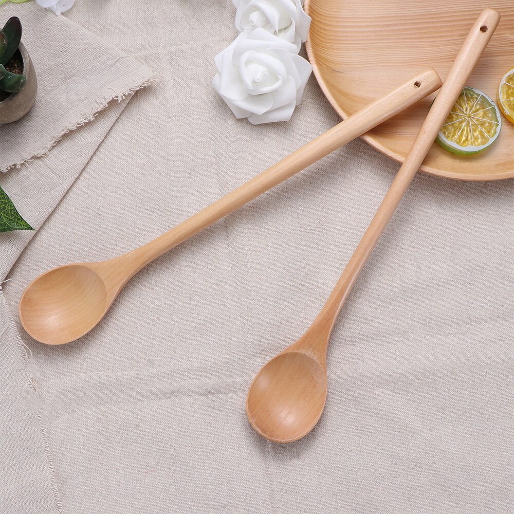 2pcs Long Handle Wooden Stirring Spoons Jam Spoon ... – Vicedeal