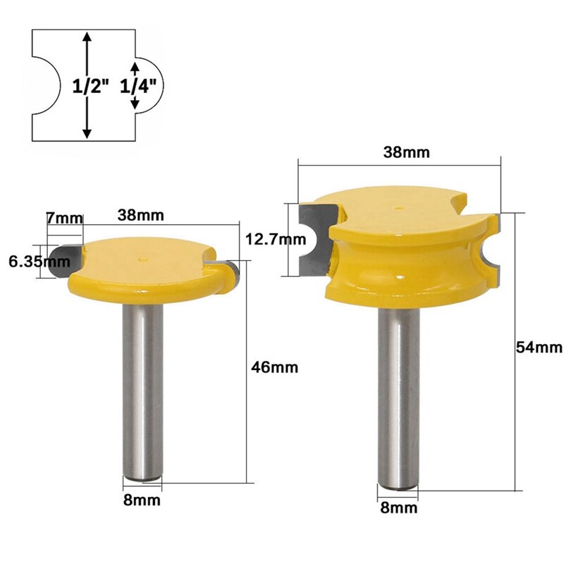 2 Pcs 8Mm Shank Canoe Flute and Bead Router Bit Se... – Grandado