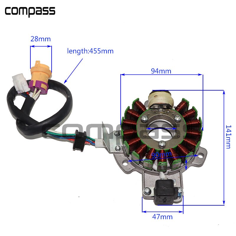 16 Coils JS250 250CC Magneto Stator for JIANSHE LO... – Grandado