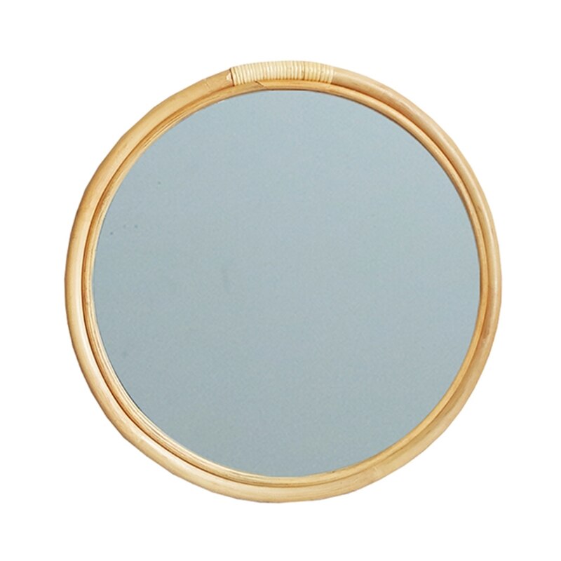 1 Pc Rattan Circle Wall Mirror 16 Inch Round Dress... – Grandado